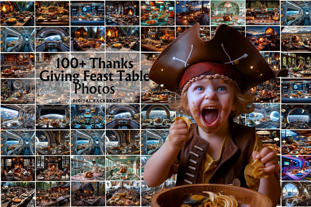 Thanks Giving Feast Table Digital Backdrop Medieval Banquet Photo ...