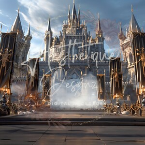 Medieval Knight Castle Digital Backdrop Knights Banner Digital ...