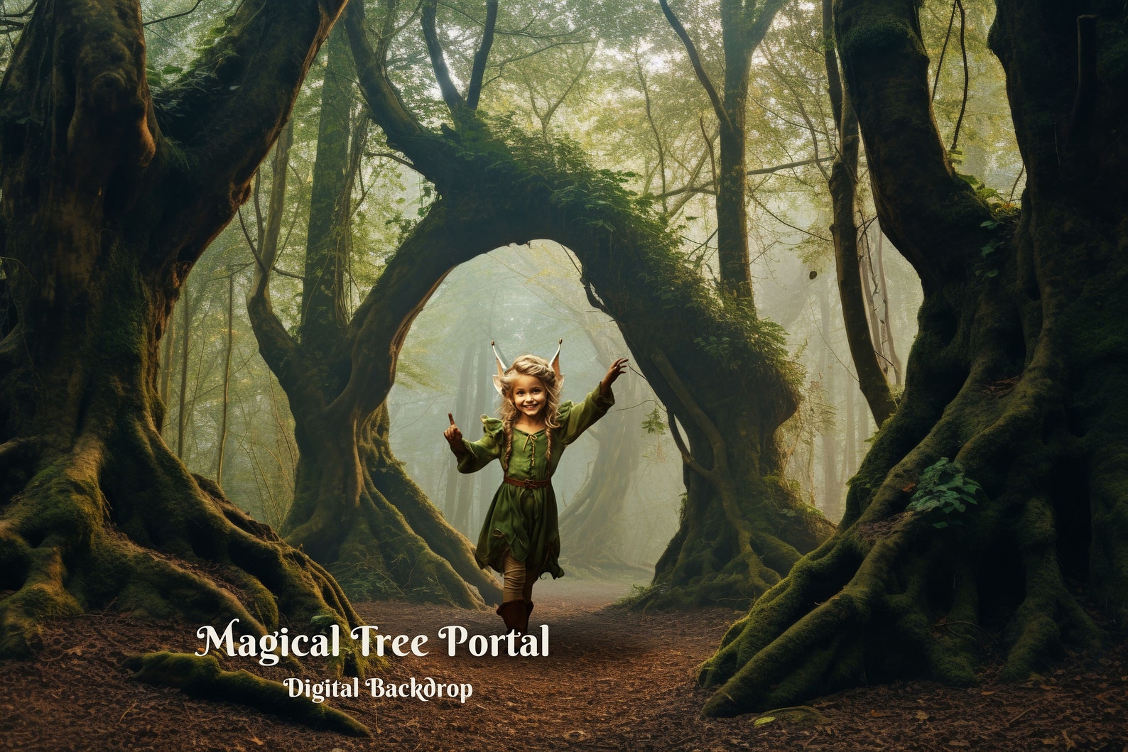Magical Tree Portal Digital Backdrop Fantasy Land Digital Background ...