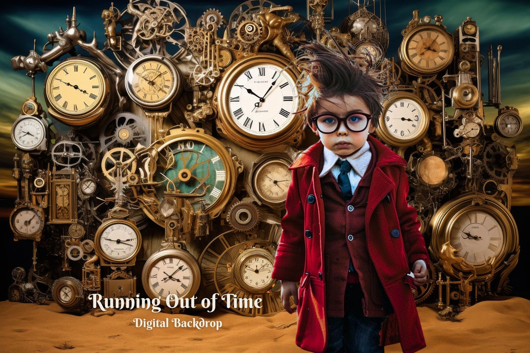 Running Out of Time Digital Backdrop Fantasy Photo Background Antique ...