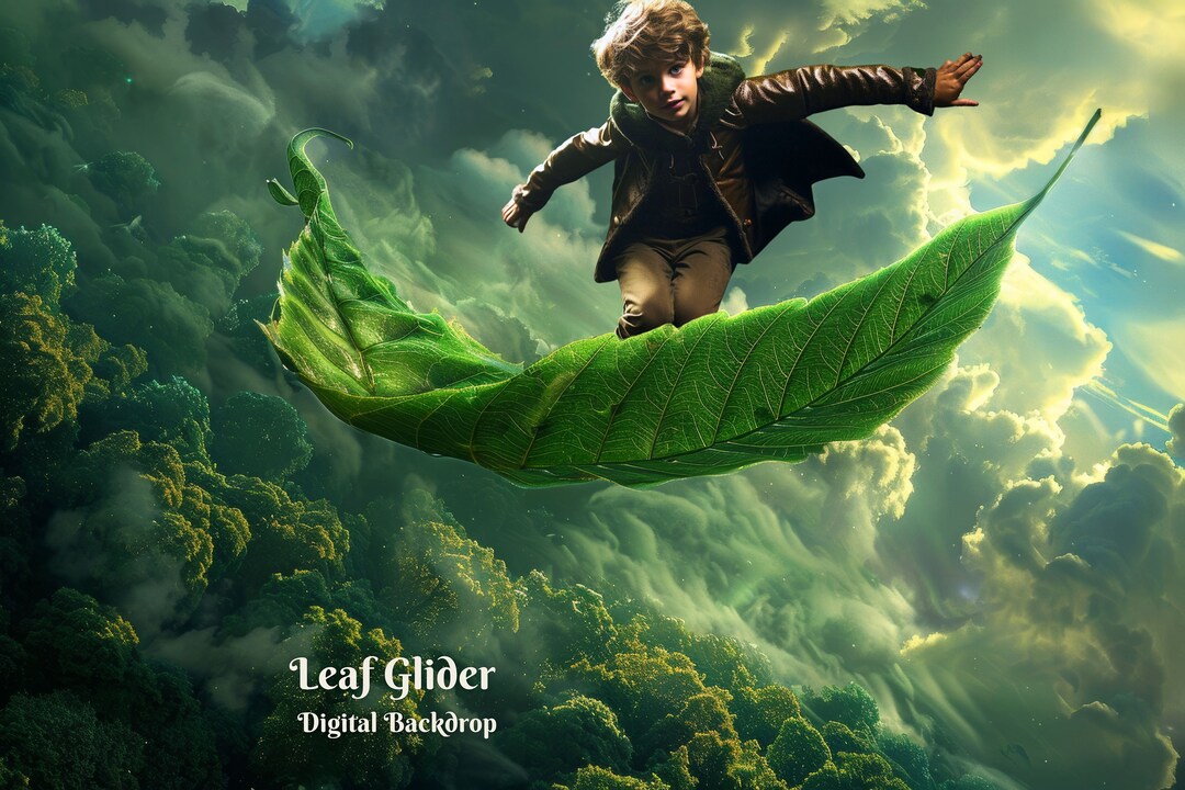 Leaf Glider Digital Backdrop Pixie Fairy Flying Photo Background ...