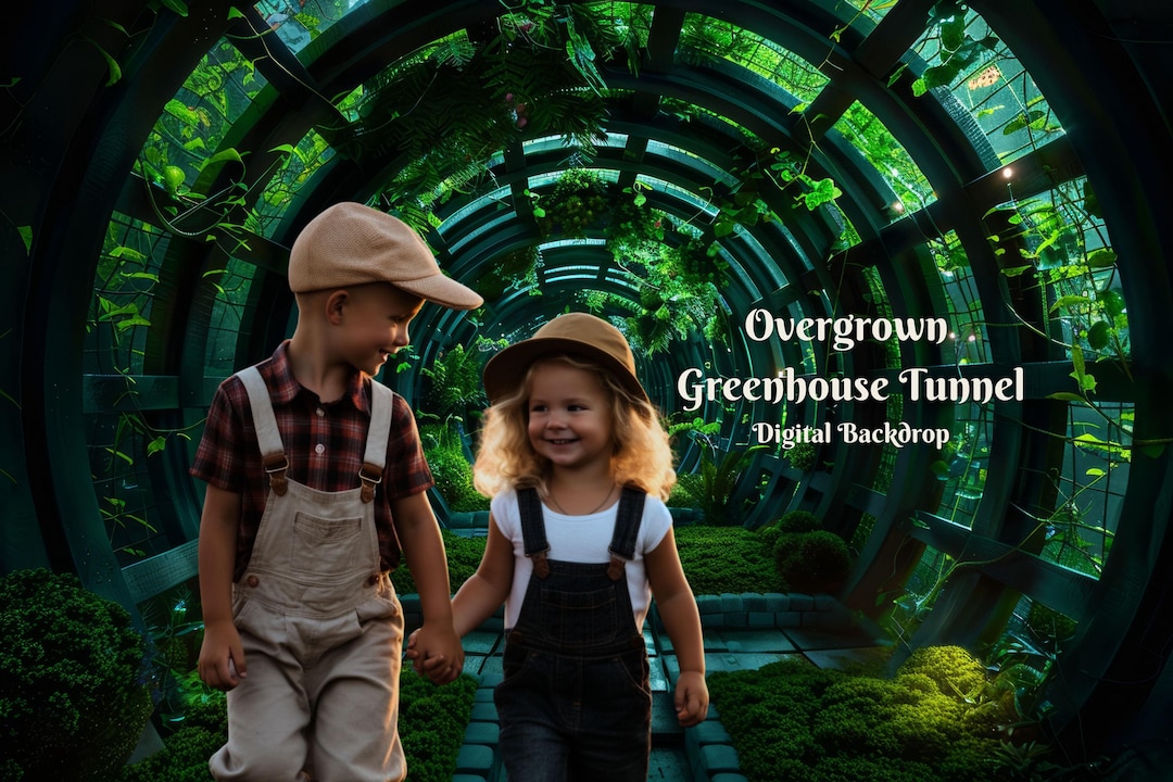 Overgrown Greenhouse Tunnel Digital Backdrop for Artificial Forest ...