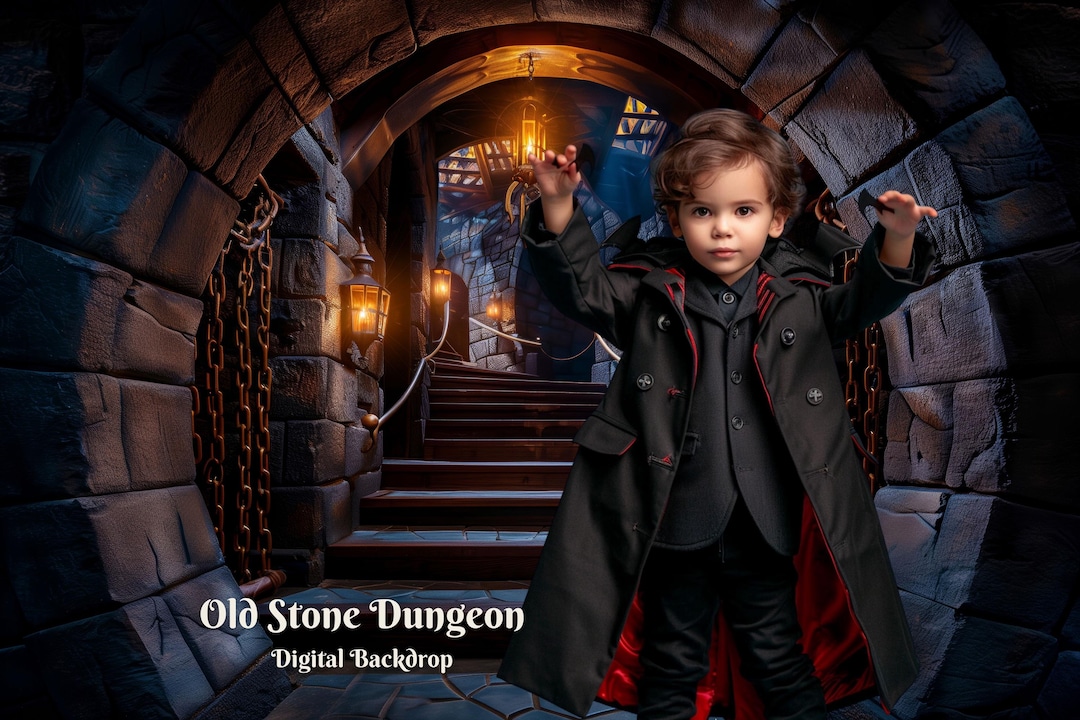 Old Stone Dungeon Backdrop Underground Castle Digital Background for ...