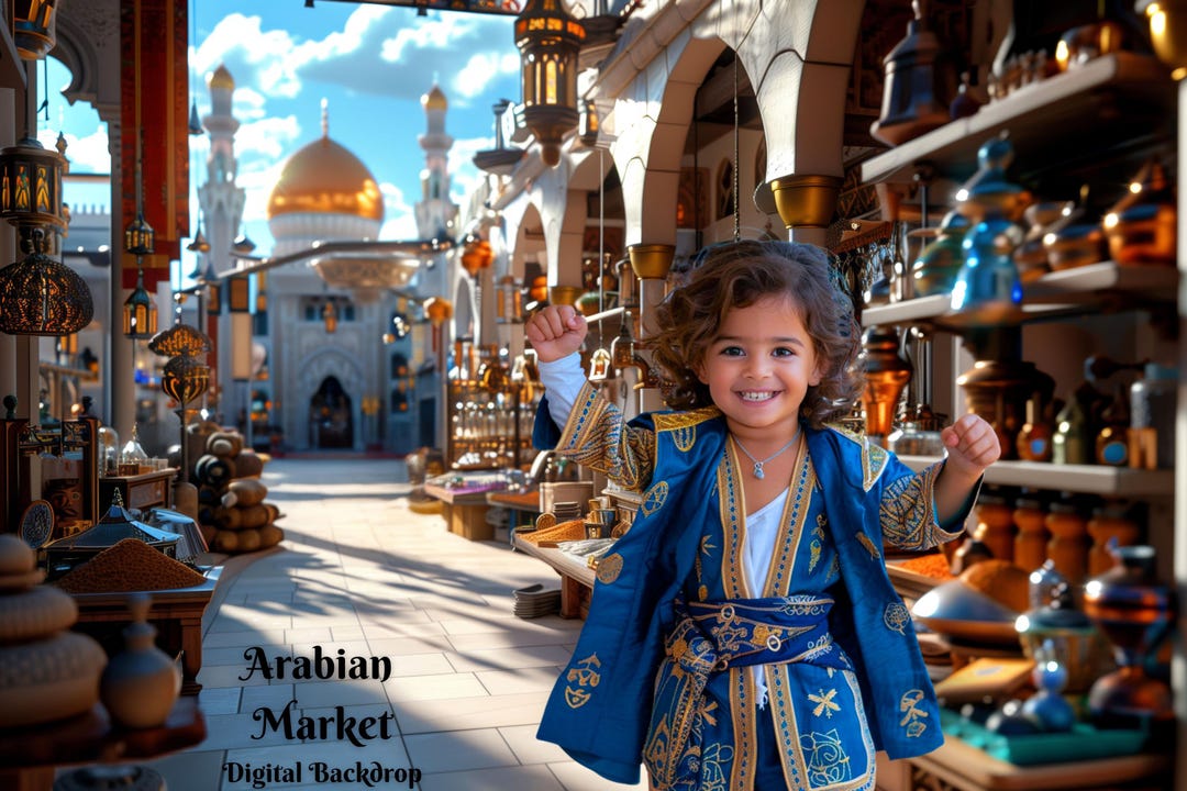 Arabian Market Digital Backdrop Middle East Medieval Era Digital ...