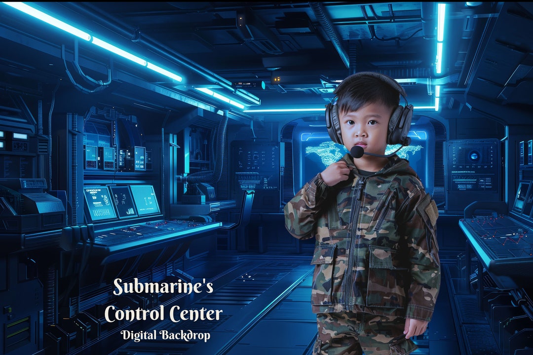 Submarine's Control Center Digital Backdrop for Advanced Future ...