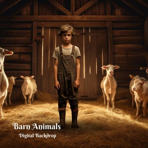 Barn Animals Digital Backdrop Hay Barn Background Stable Digital ...