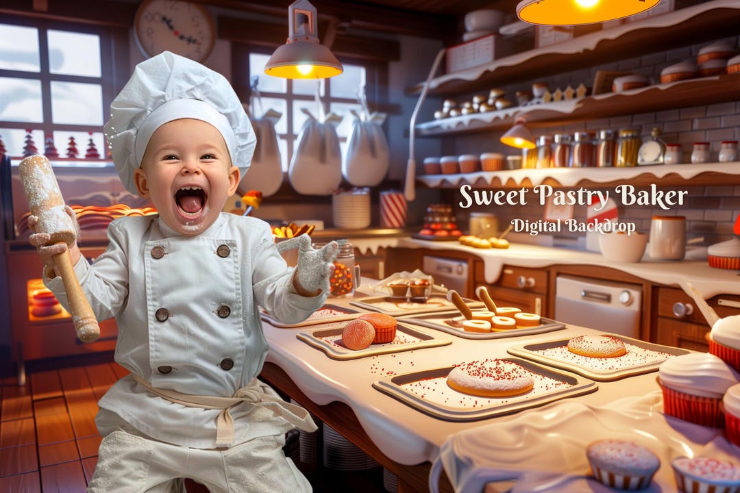 Sweet Pastry Baker Digital Backdrop Modern Bakery Photography ...