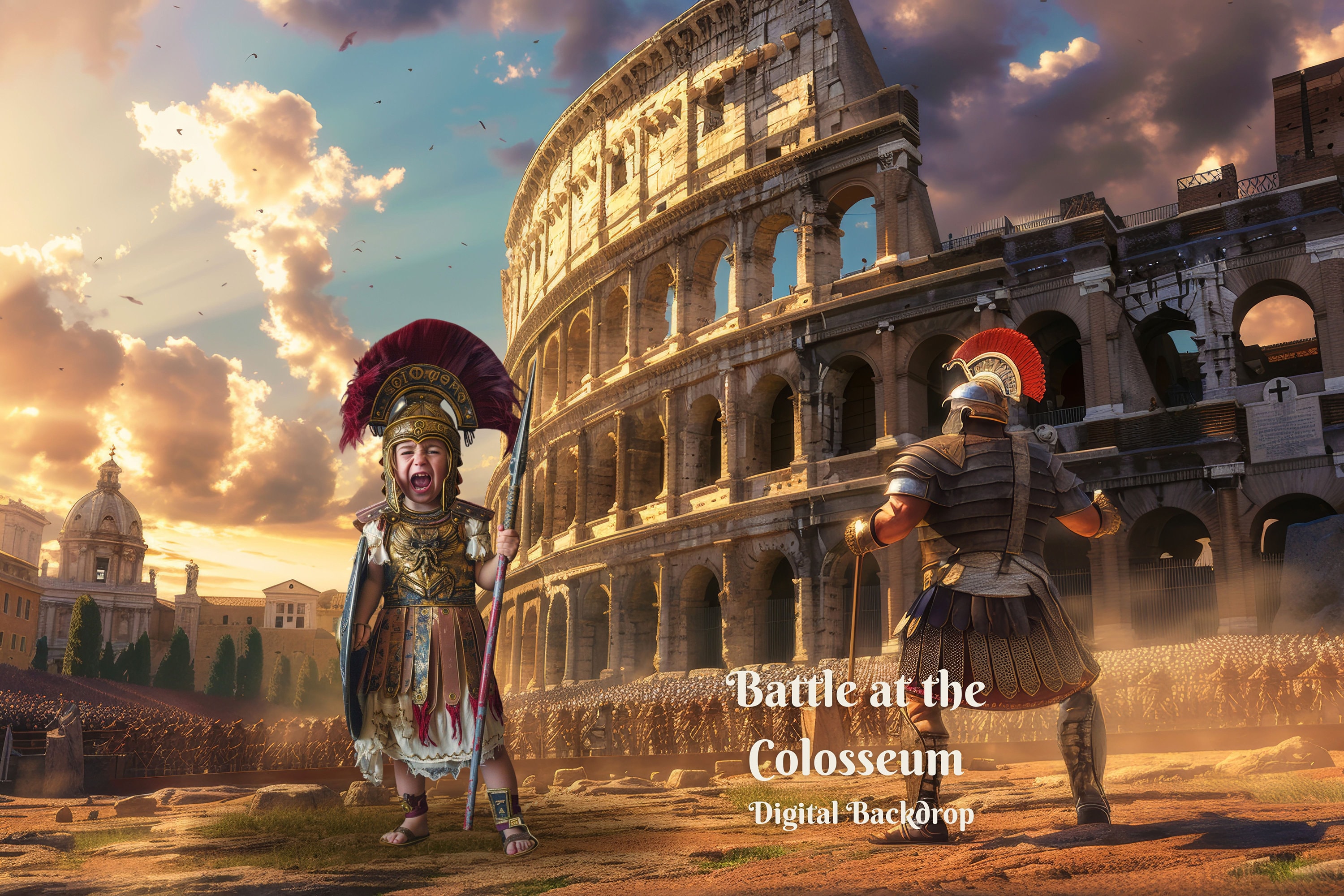 Battle at the Colosseum Digital Backdrop for Champions Fight Creative ...