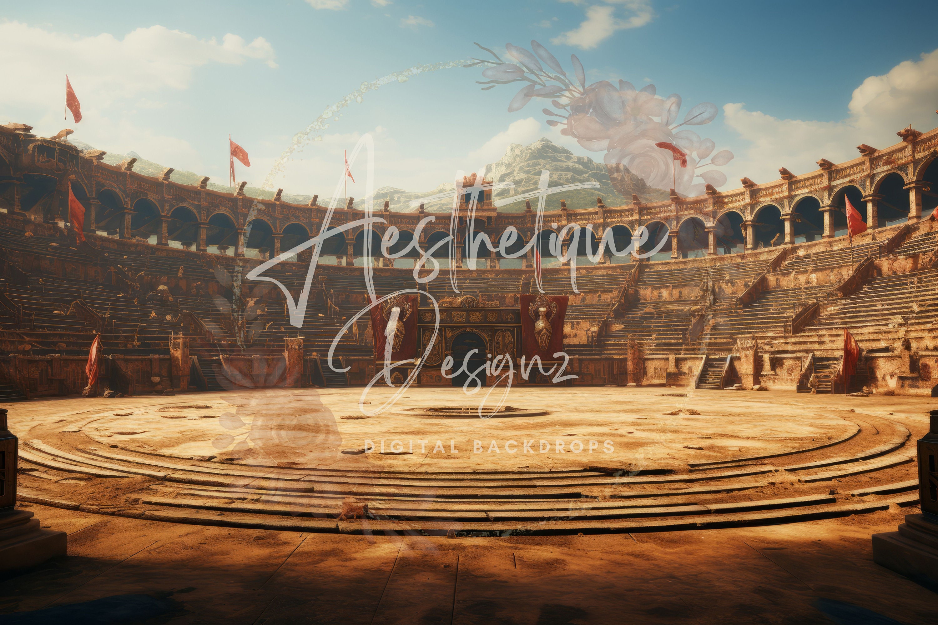 Ancient Rome Colosseum Digital Backdrop for Chariots Composite Images ...