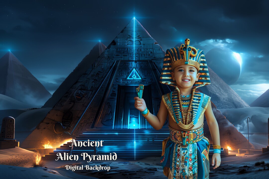 Ancient Alien Pyramid Digital Backdrop Egyptian Pyramid Digital ...
