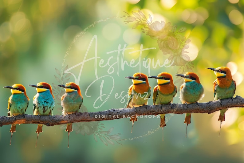 Chilling Birds Digital Backdrop for Bird Lovers Composite Image Flock ...