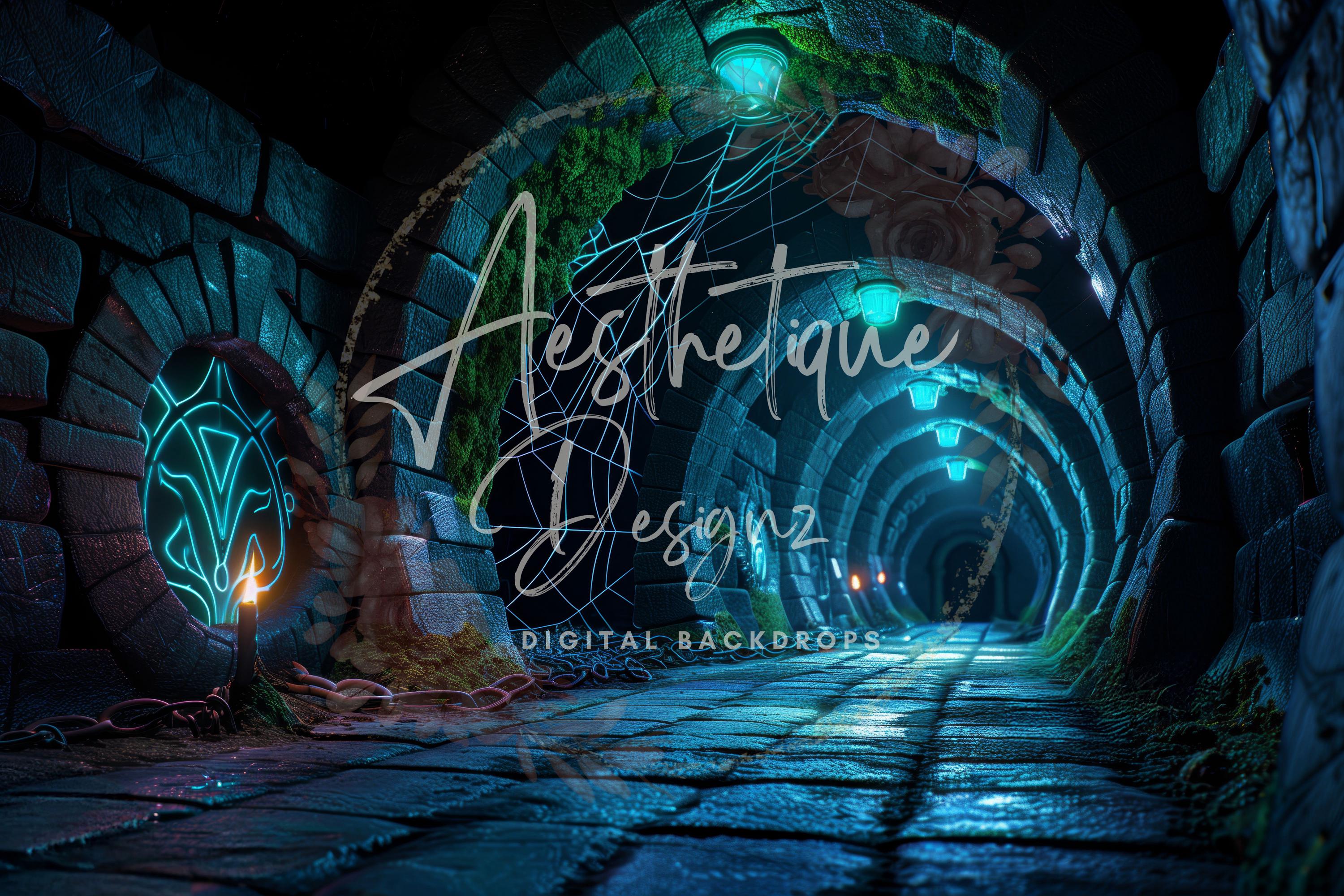 Magical Dungeon Hallway Digital Backdrop for Dungeon Boss Fight Room ...