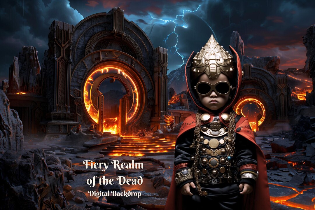 Fiery Realm of the Dead Digital Backdrop for Underworld Ruler Composite ...