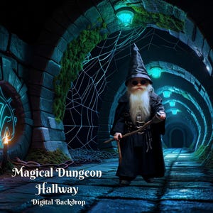 Magical Dungeon Hallway Digital Backdrop for Dungeon Boss Fight Room ...