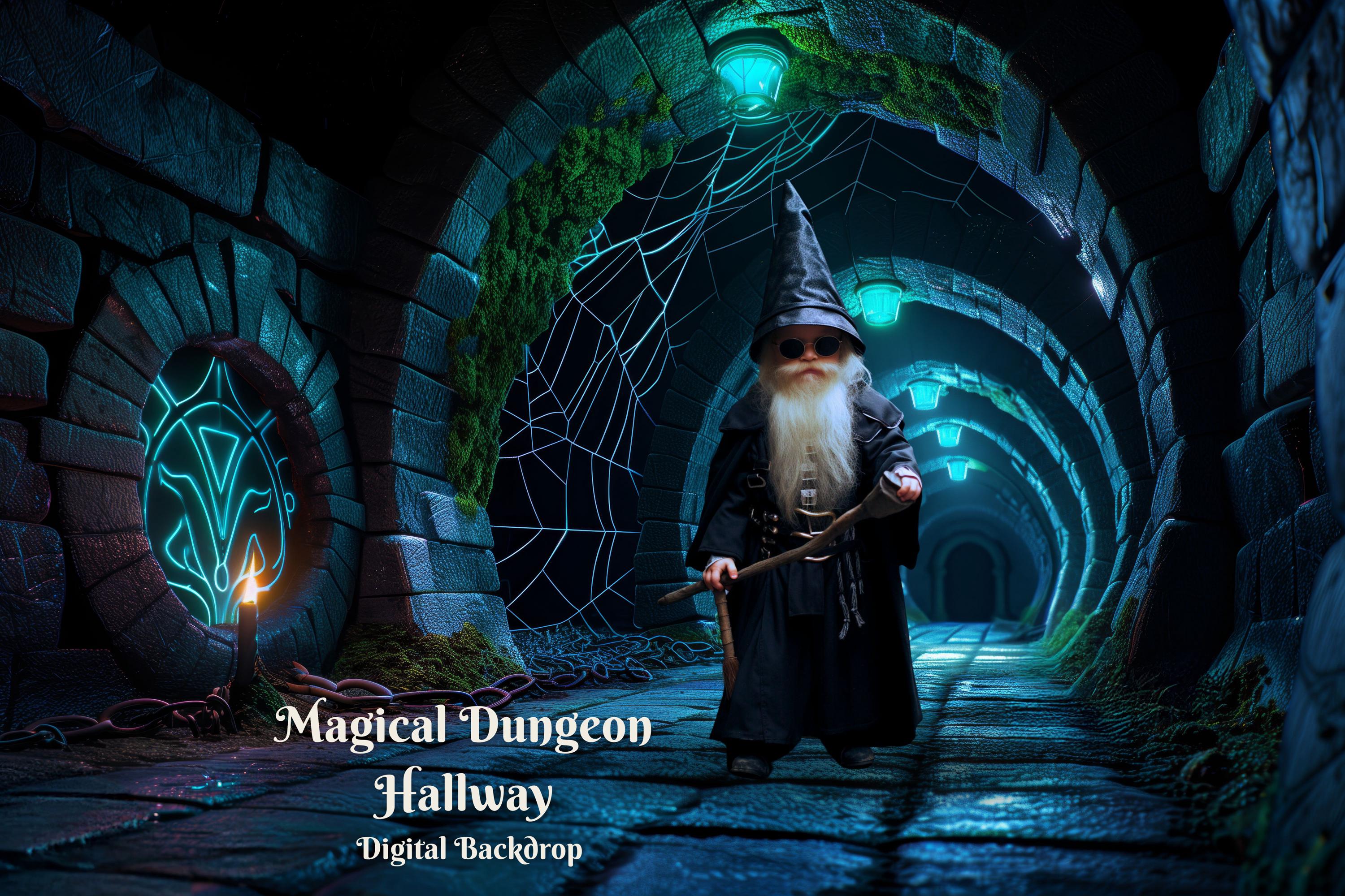 Magical Dungeon Hallway Digital Backdrop for Dungeon Boss Fight Room ...