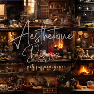 16 Little Chef's Rustic Kitchen Digital Backdrop Young Chef Photography ...