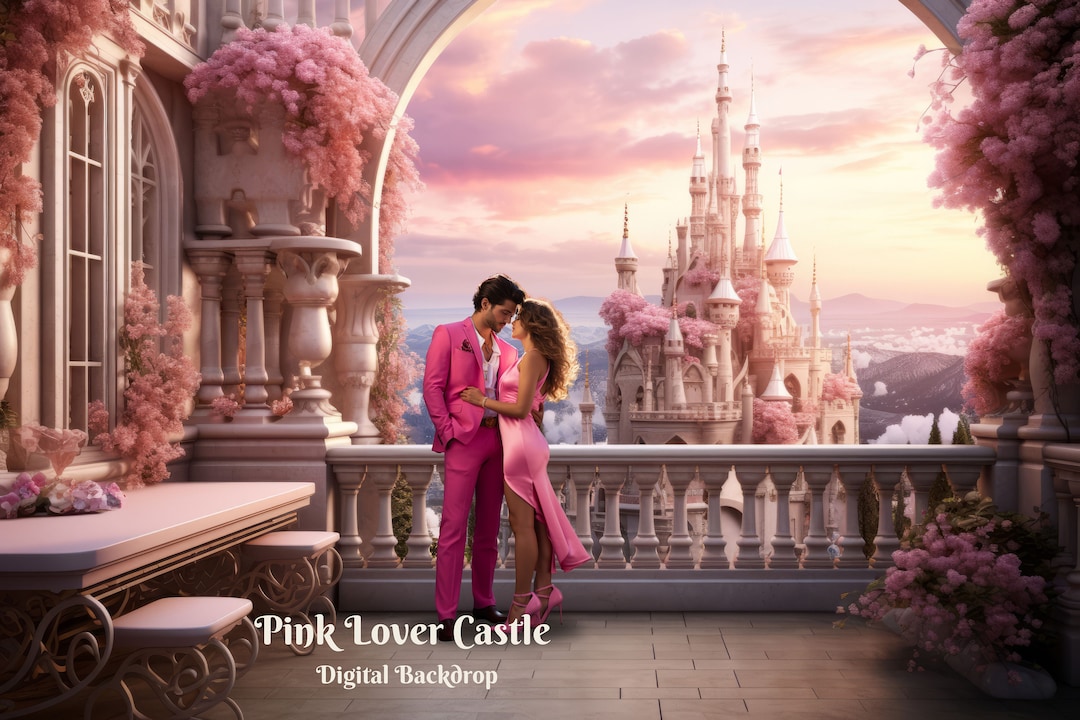 Pink Lovers' Castle 4 Digital Backdrop for Valentines Composite Images ...