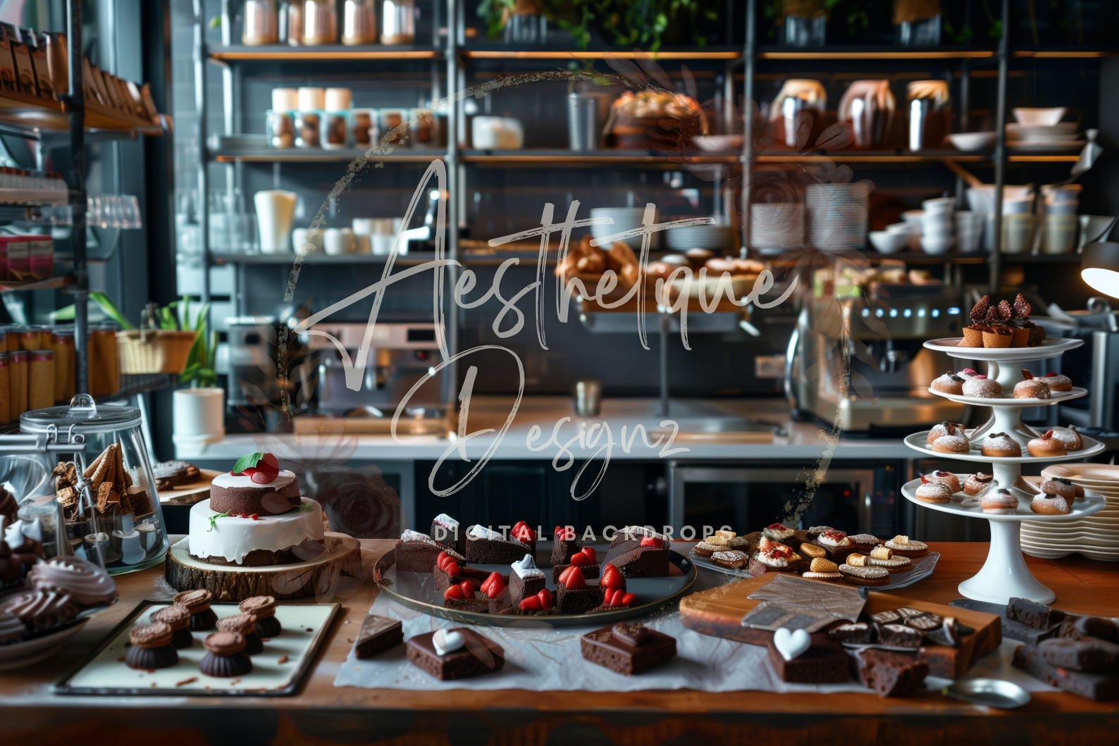 Master Pastry Baker Digital Backdrop Modern Bakery Photography ...