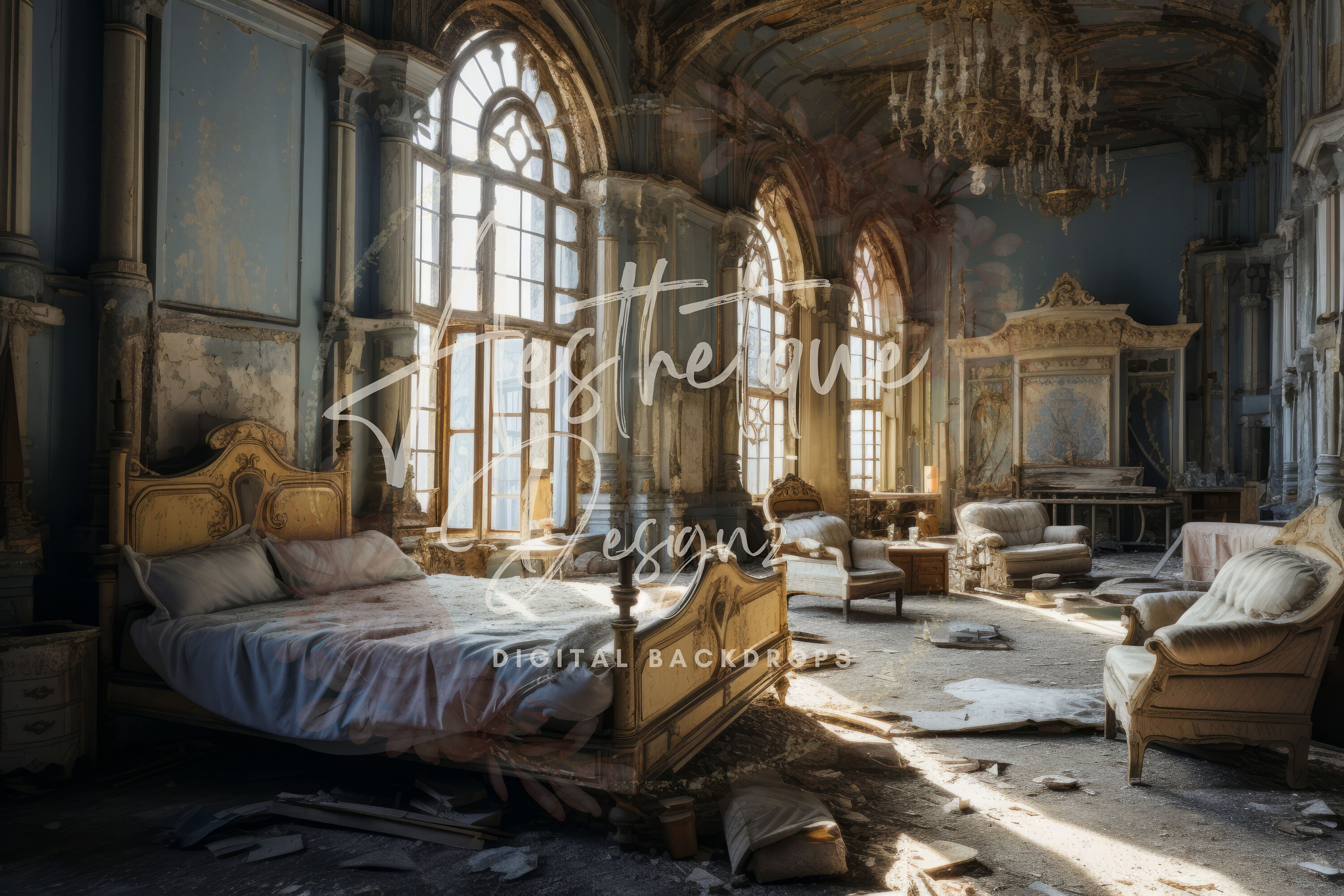 60 Abandoned Castle Digital Backdrops Urban Decay Photography ...