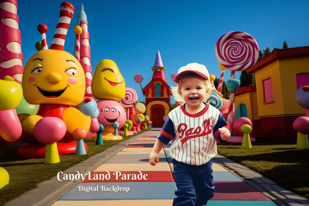 Candy Land Parade Digital Background Colorful Candies Photoshop Overlay ...