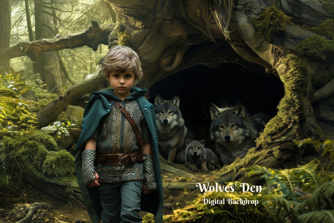 Wolves' Den Digital Backdrop Nature Lover Photography Background for ...