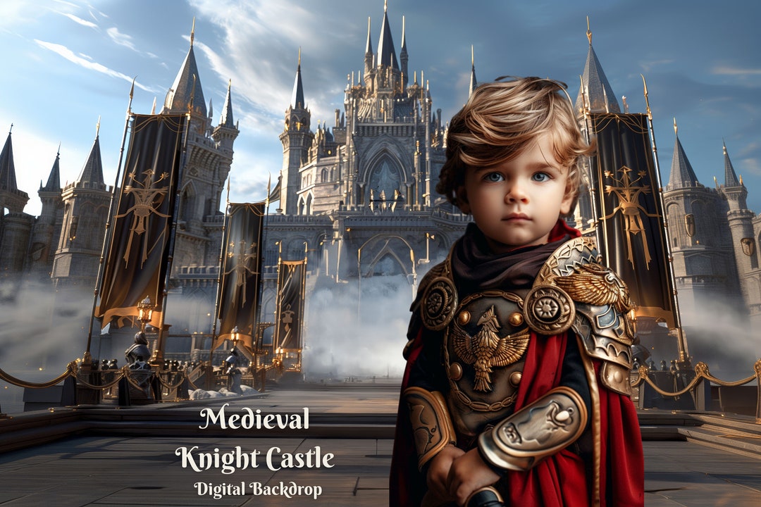 Medieval Knight Castle Digital Backdrop Knights Banner Digital ...