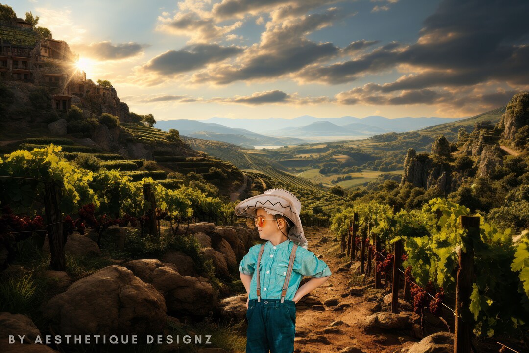 Beautiful Vineyard Digital Backdrop Scenic Nature Background Grapes ...