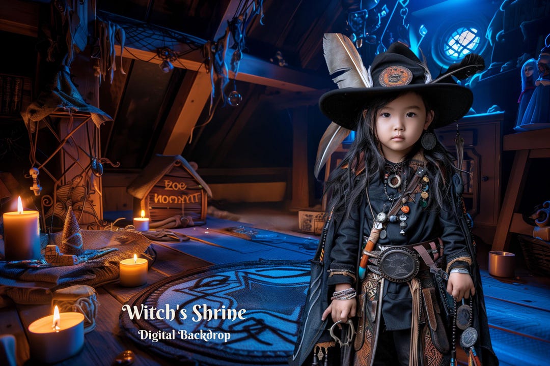 Witch's Shrine Digital Backdrop Wizard's Altar Background Fantasy Mage ...