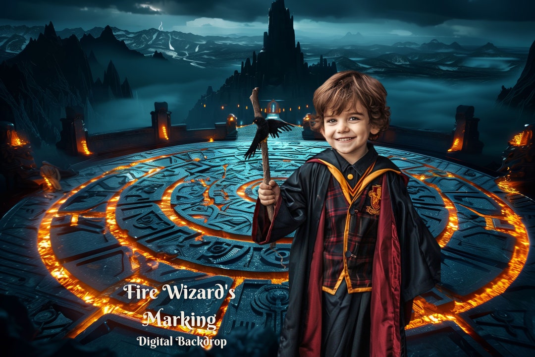 Fire Wizard's Marking Digital Backdrop Wizard's Rune Altar Background ...