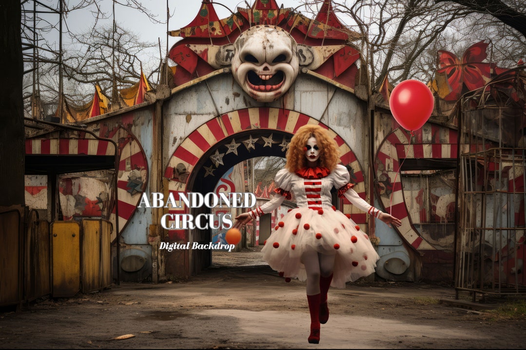 Abandoned Circus Digital Backdrop Creepy Clown Photography Background ...