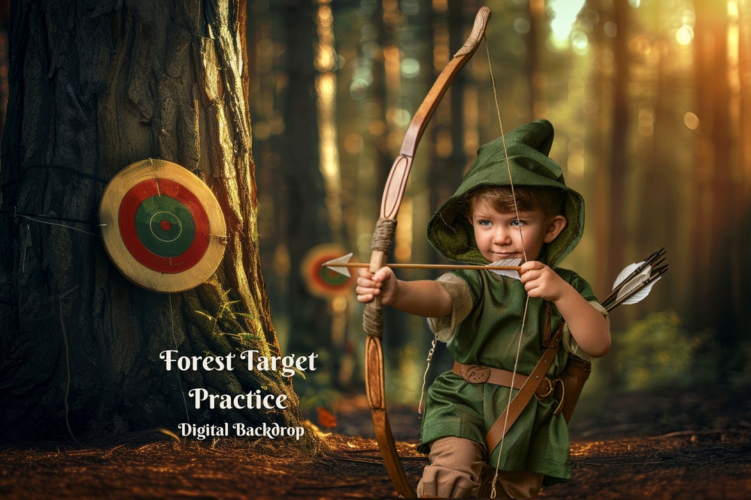 Forest Target Practice Digital Backdrop Robin Hood Digital Background ...