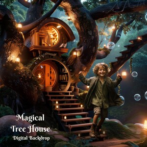 Magical Tree House Digital Backdrop for Forest Tree Tribes Composite ...