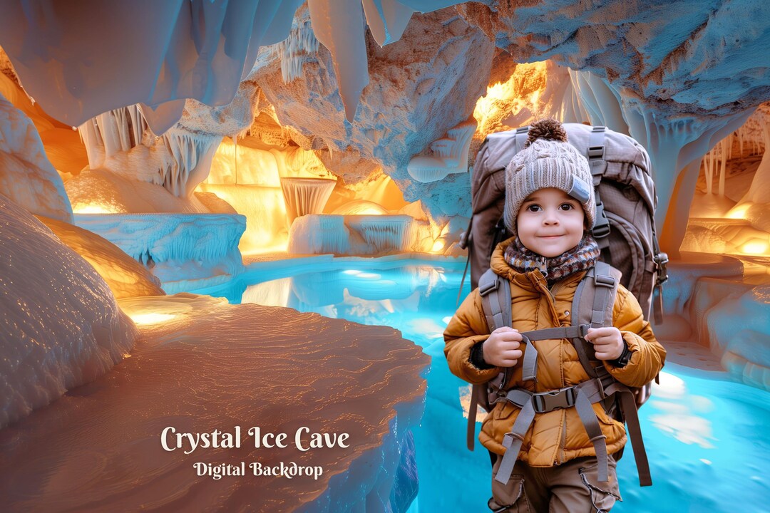 Crystal Ice Cave Digital Backdrop Magical Winter Digital Background ...