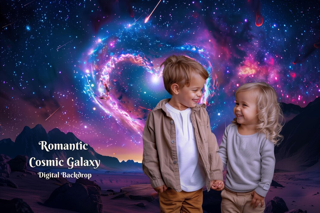 Romantic Cosmic Galaxy Digital Backdrop Galaxy Traveler Digital ...