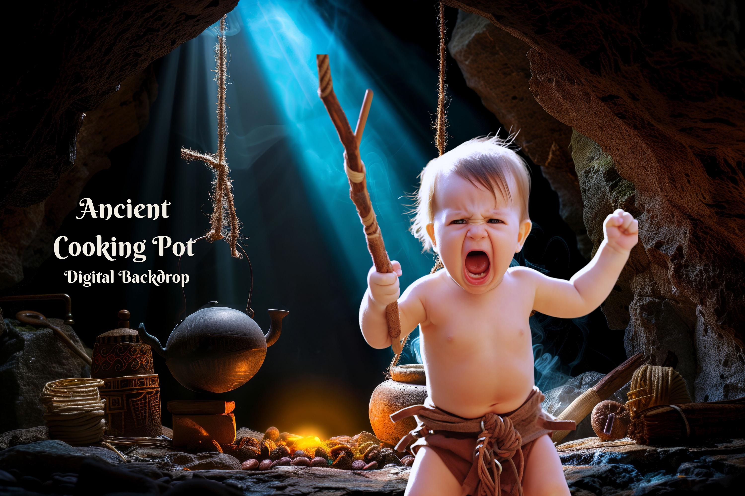 Ancient Cooking Pot Digital Backdrop Hidden Treasure Photo Background ...