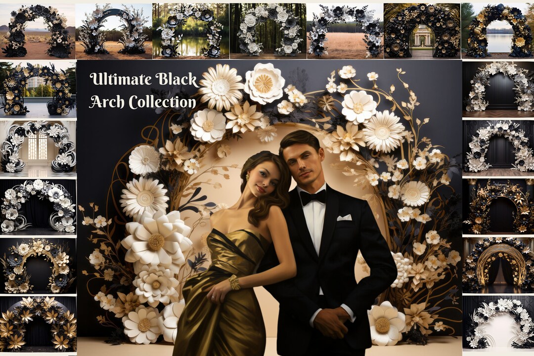107 Black Arch Backdrops Black Quincenera Photography Background Black ...