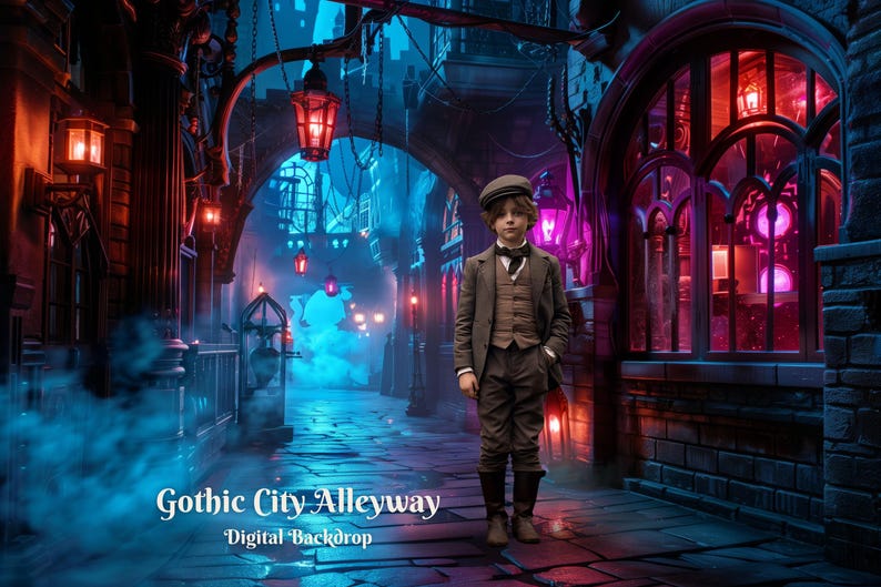 Gothic City Alleyway Digital Backdrop for Haunted Alley Composite ...