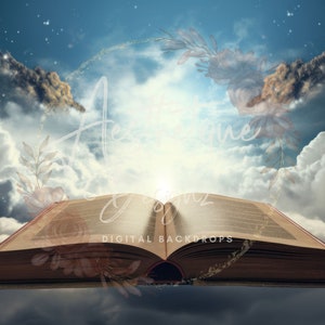 Magical Book Digital Backdrop Flying Book Photography Background for ...