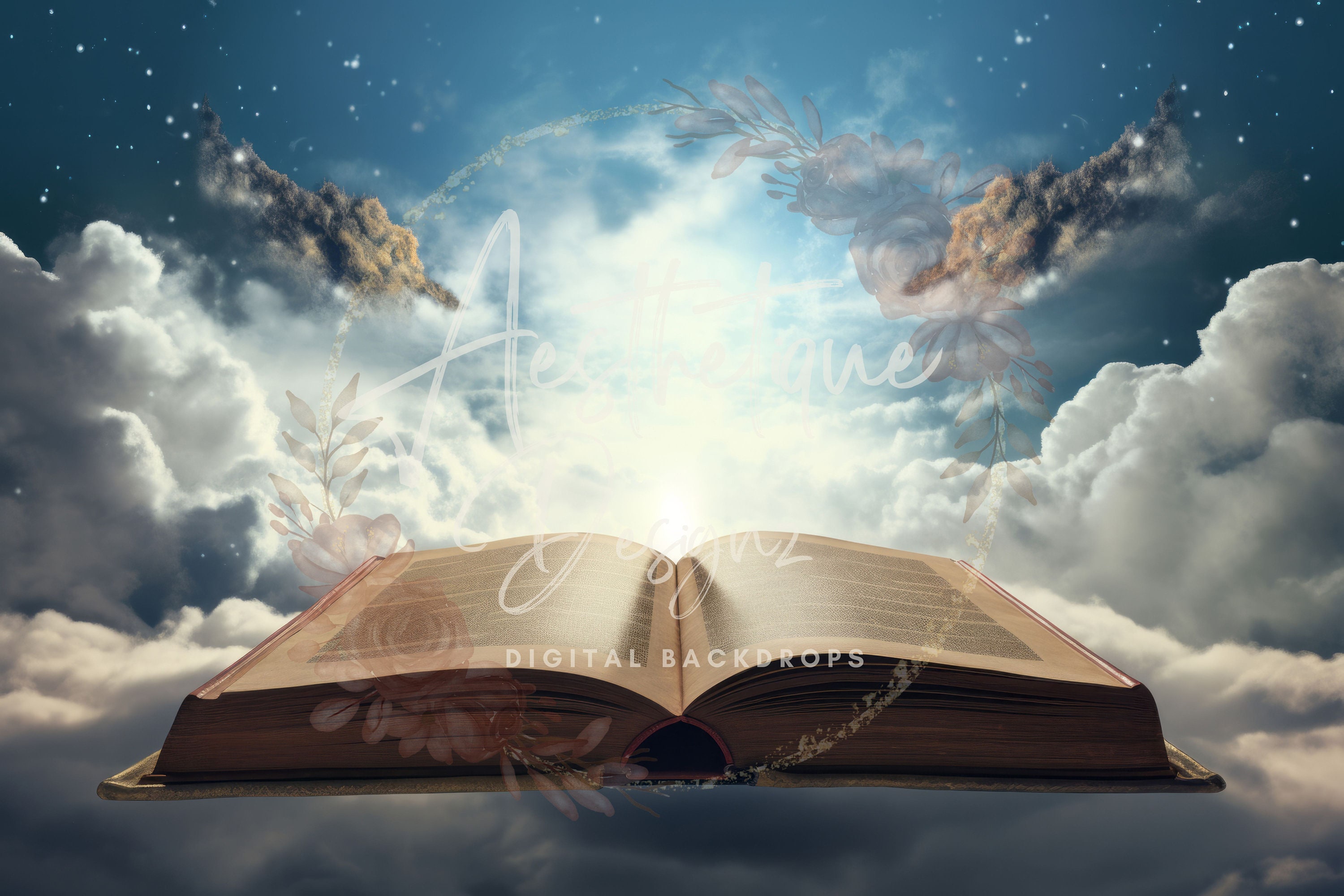 Magical Book Digital Backdrop Flying Book Photography - Etsy