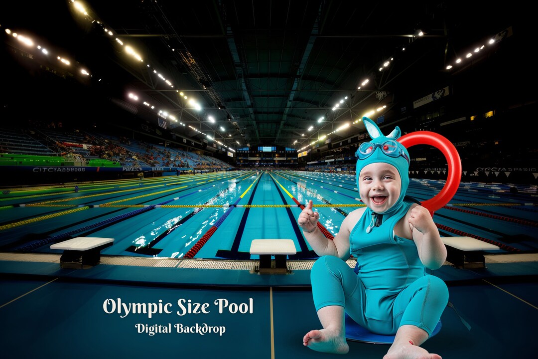Olympic Size Pool Digital Backdrop Swimming Olympics Digital Background ...