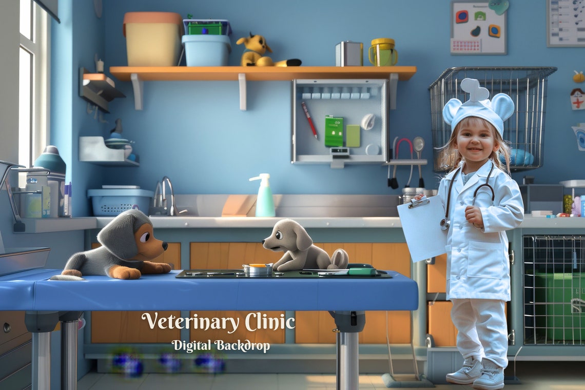Veterinary Kid Clinic Digital Backdrop Medical Operation Background ...