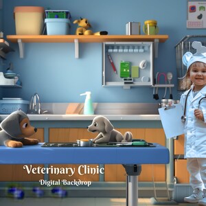 Veterinary Kid Clinic Digital Backdrop Medical Operation Background ...