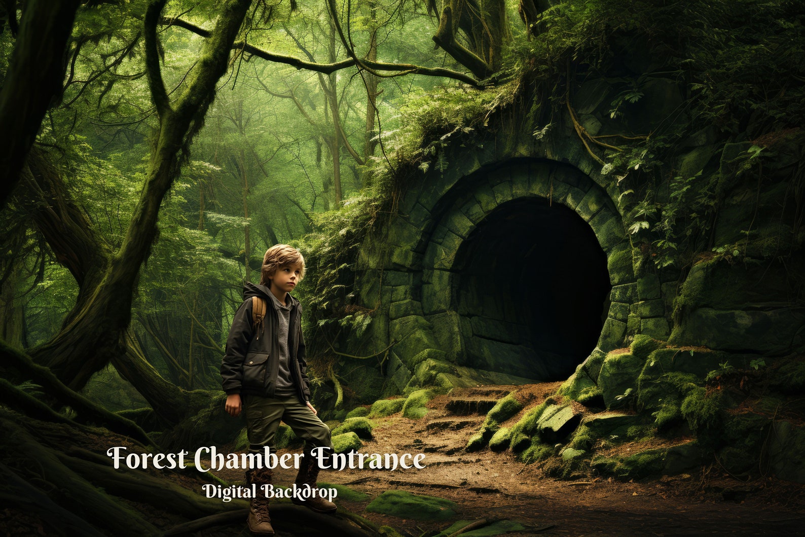 Forest Chamber Entrance Digital Backdrop for Mystery Forest Composite ...