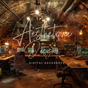 Bunker Tech Office Digital Backdrop for Post Apocalyptic Era Technology ...