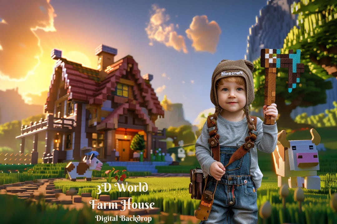 3D World Farm House Digital Backdrop for 3D Farm Animals Composite ...