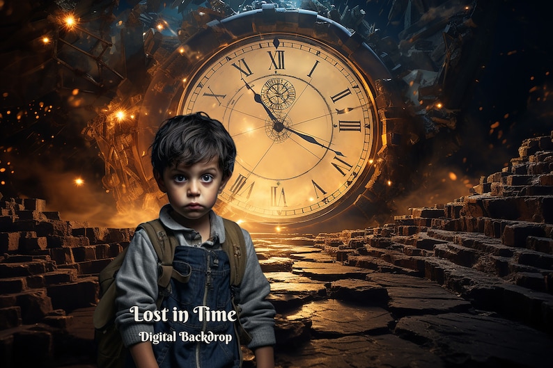 Lost in Time Digital Backdrop Fantasy Photo Background Magic Clocktower ...