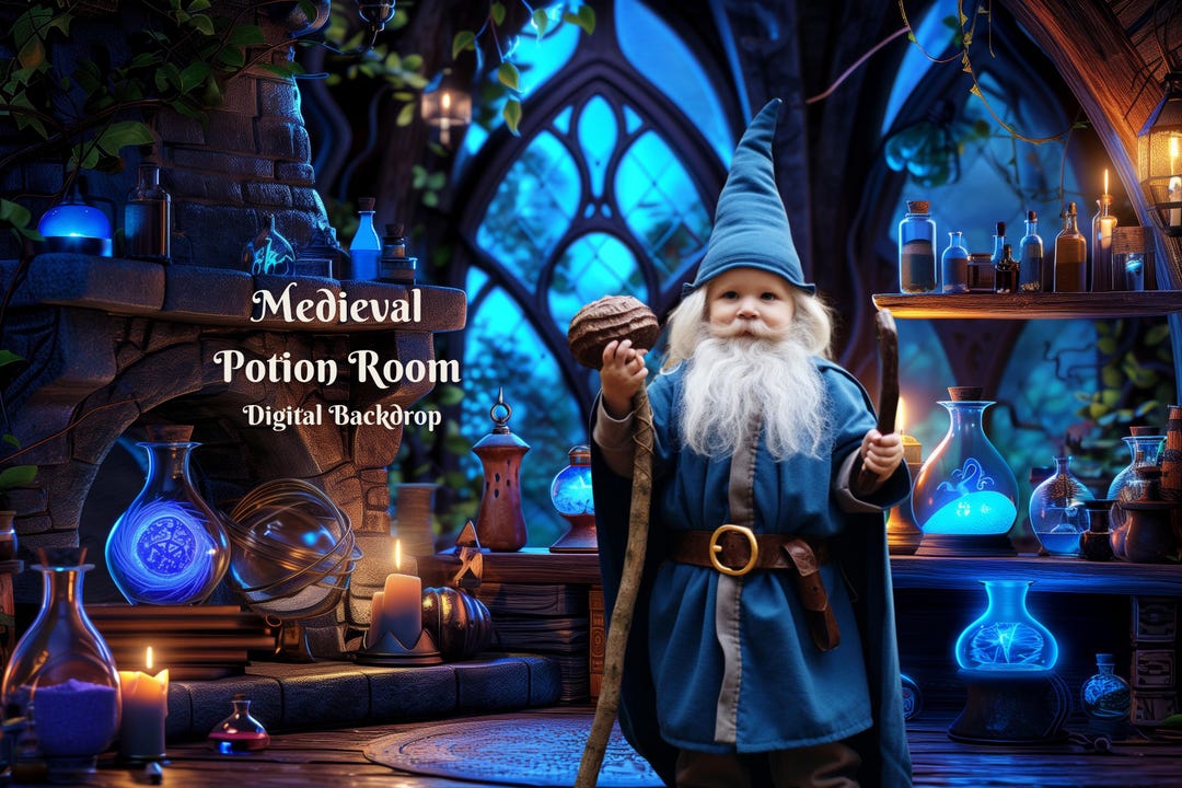 Medieval Potion Room Digital Backdrop Wizard's Mana Potion Photo ...