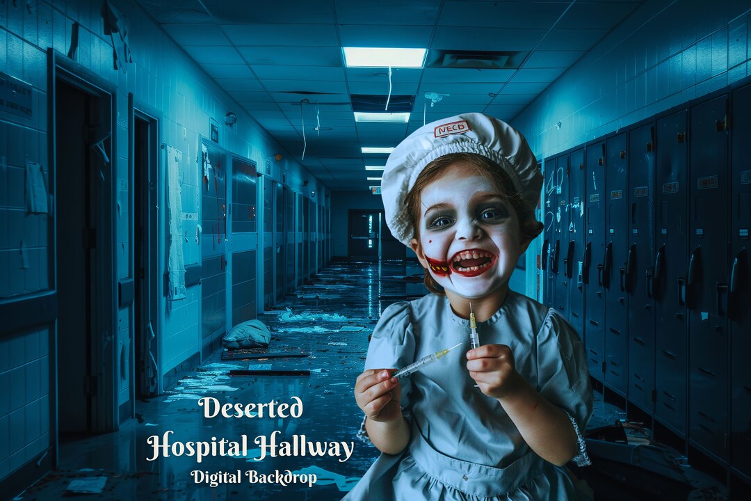 Deserted Hospital Hallway Digital Backdrop for Zombie Apocalypse ...