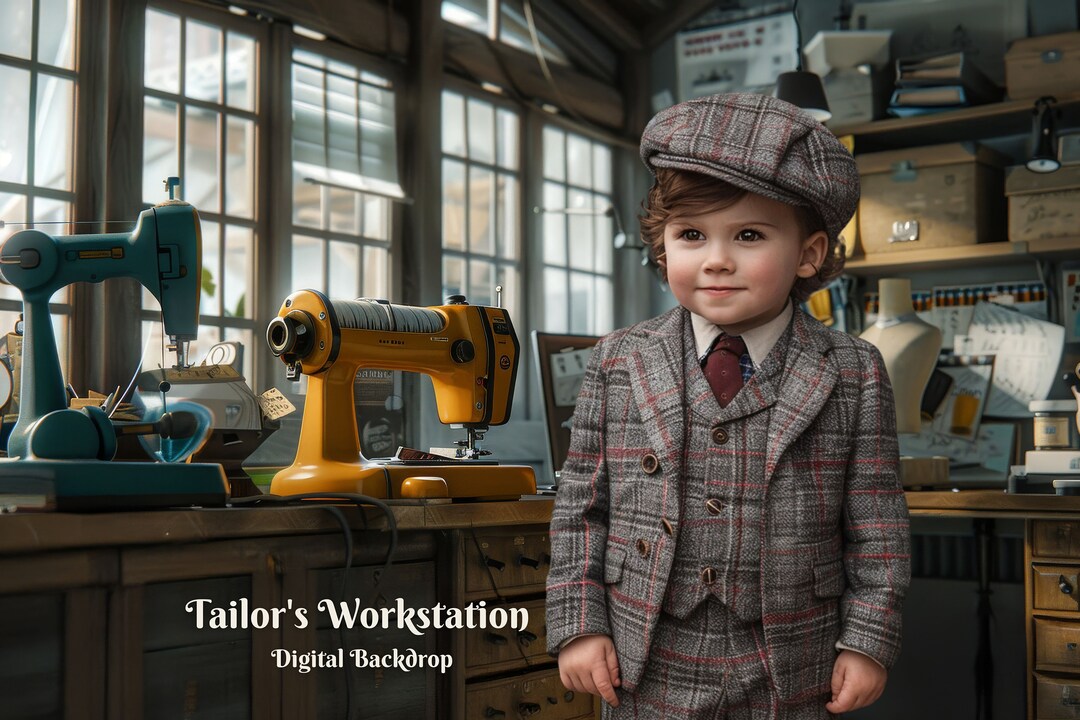 Tailor's Workstation Digital Backdrop Seamster and Seamstress Workshop ...