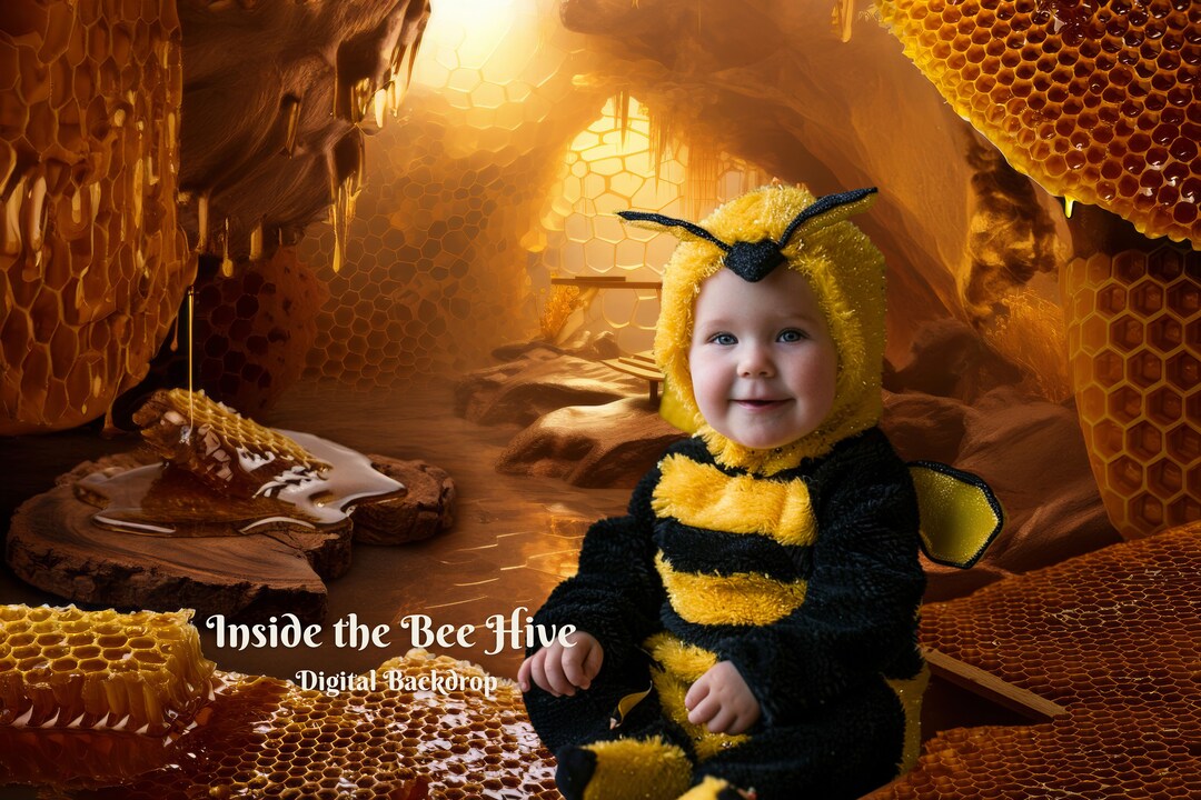 Inside the Bee Hive Digital Backdrop Bee's Home Digital Background for ...